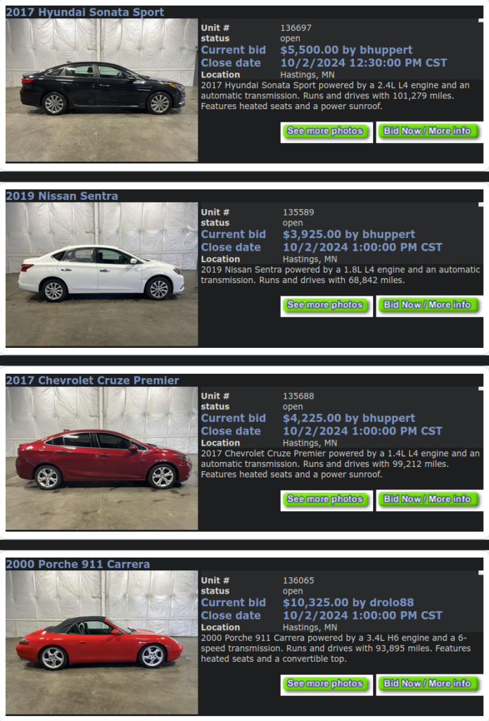 Websites & Info: Dates & Locations Of Minnesota Used Car & Truck Auctions